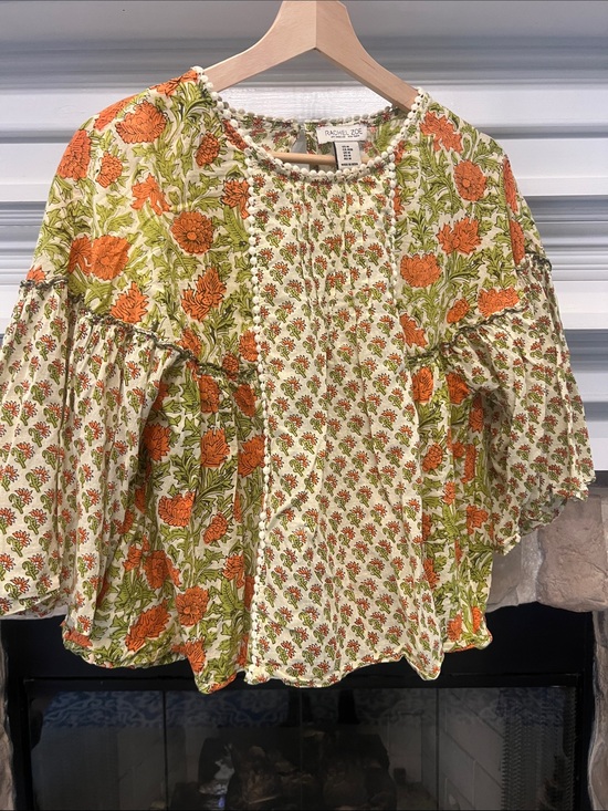 Rachel Zoe | Tops | Rachel Zoe Boho Floral Peasant Blouse In Orange And ...